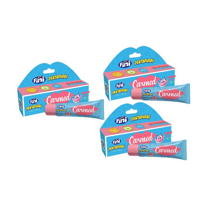 Kit 3x Hidratante Labial Carmed Fini Dentadura C/10g - Cimed | Shopee Brasil
