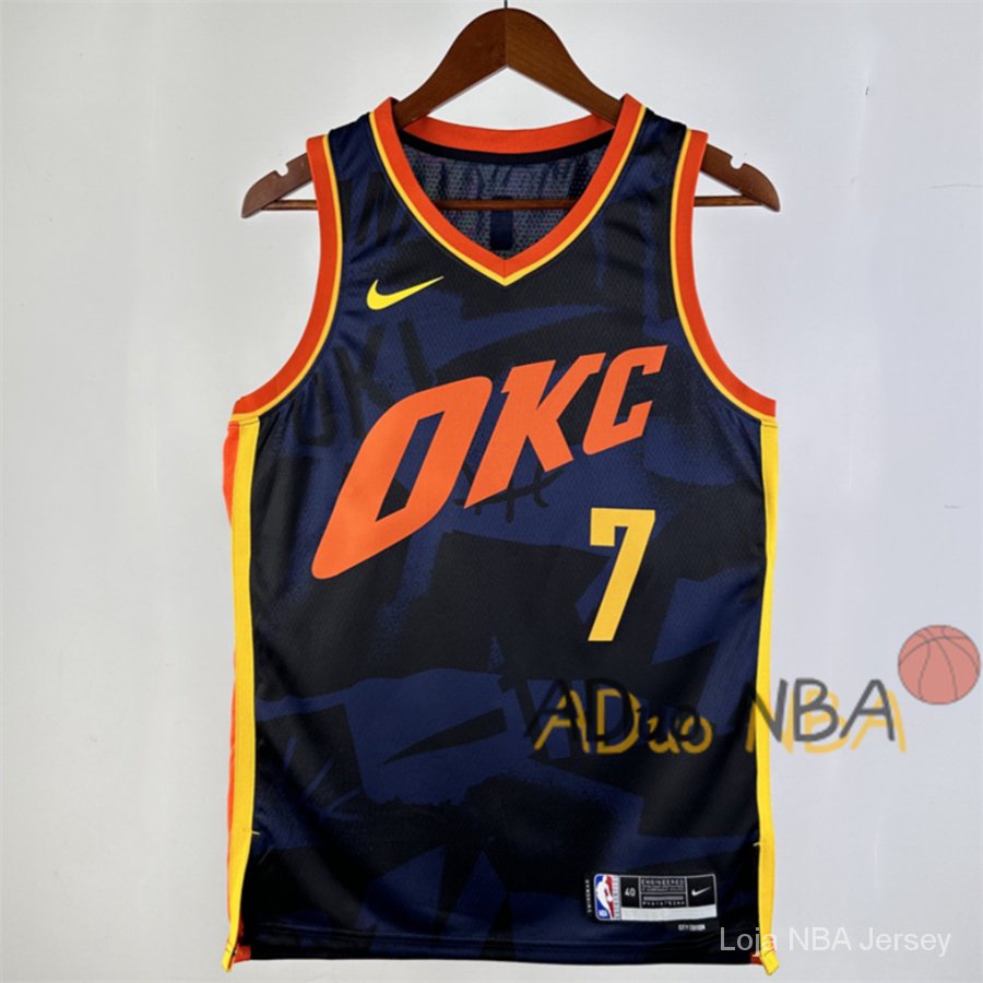 2023-24 Hot Pressed Camiseta Oklahoma City Thunder Chet Holmgren Navy Swingman City Edition De ...