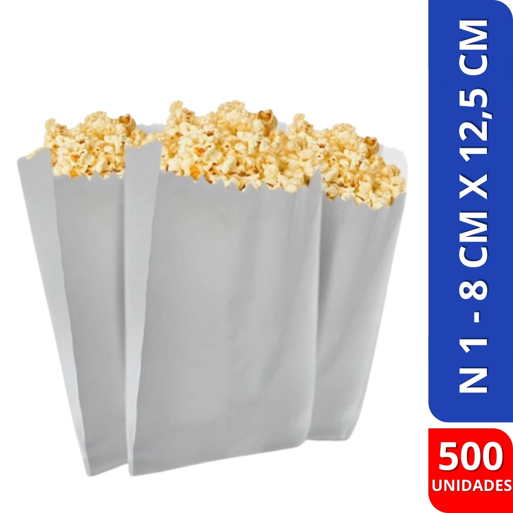 SACO PAPEL PIPOCA MONOLUCIDO P1 500/1 | Shopee Brasil