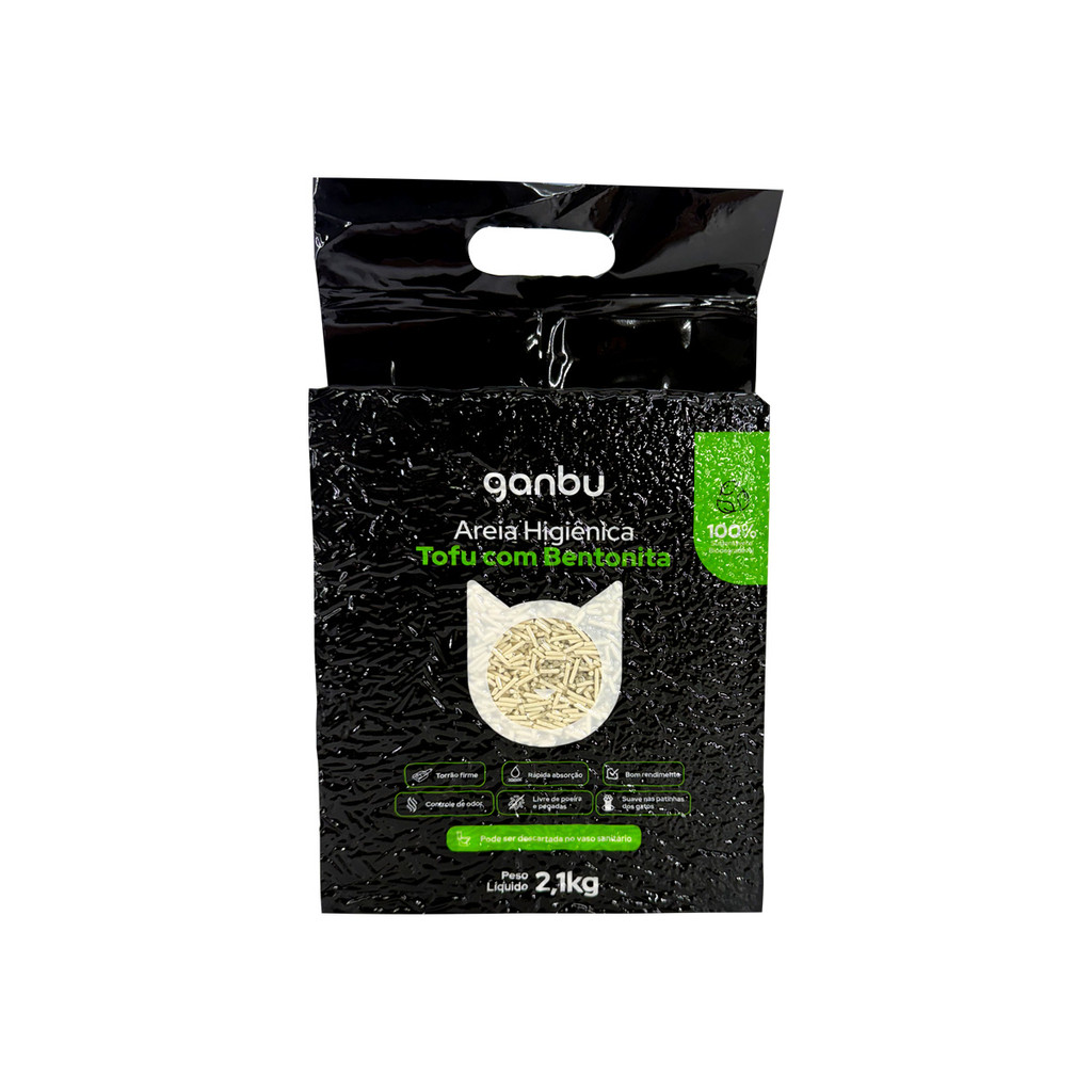Areia Higiênica Tofu para Gatos 2.1kg Ganbu | Shopee Brasil
