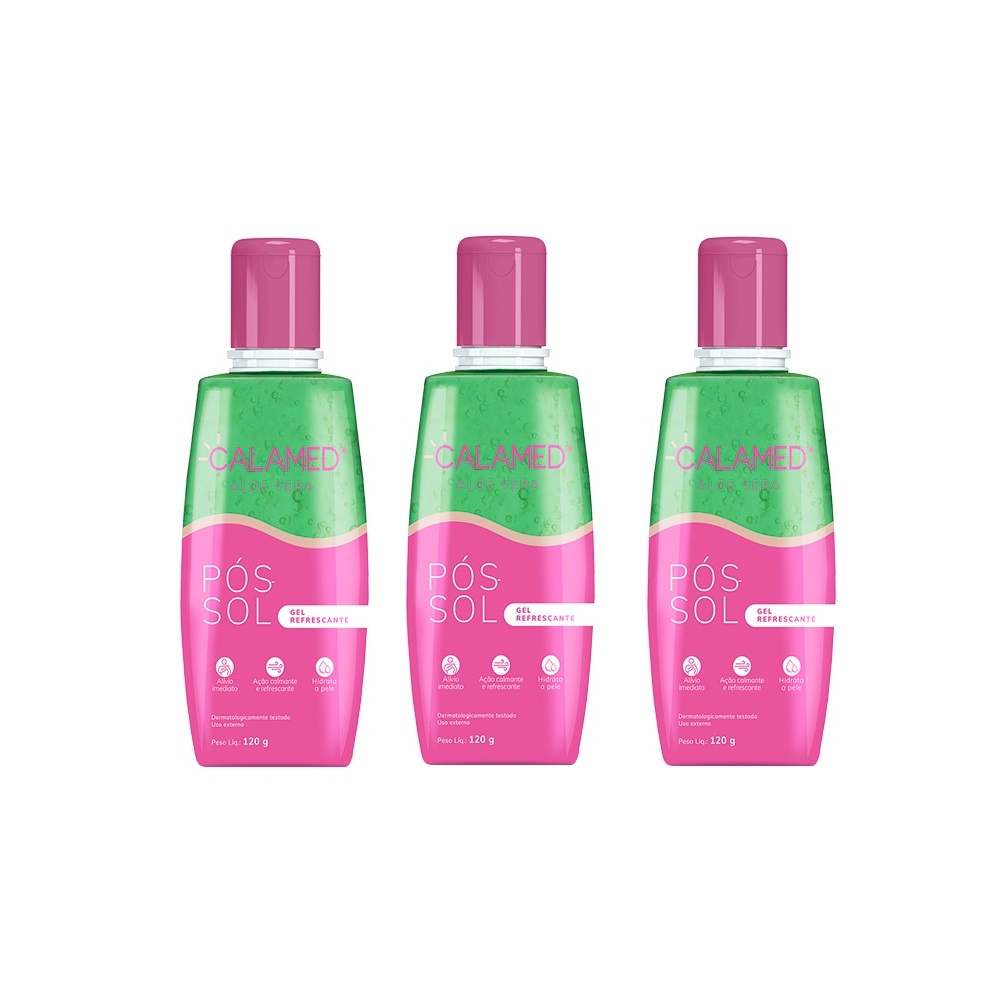 Kit 3 Unidades de Calamed Gel Refrescante 120g Pós Sol Alivio de ...