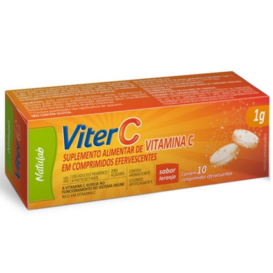 Viter C 1G Vitamina C Com 10 Comprimidos Efervescentes | Shopee Brasil
