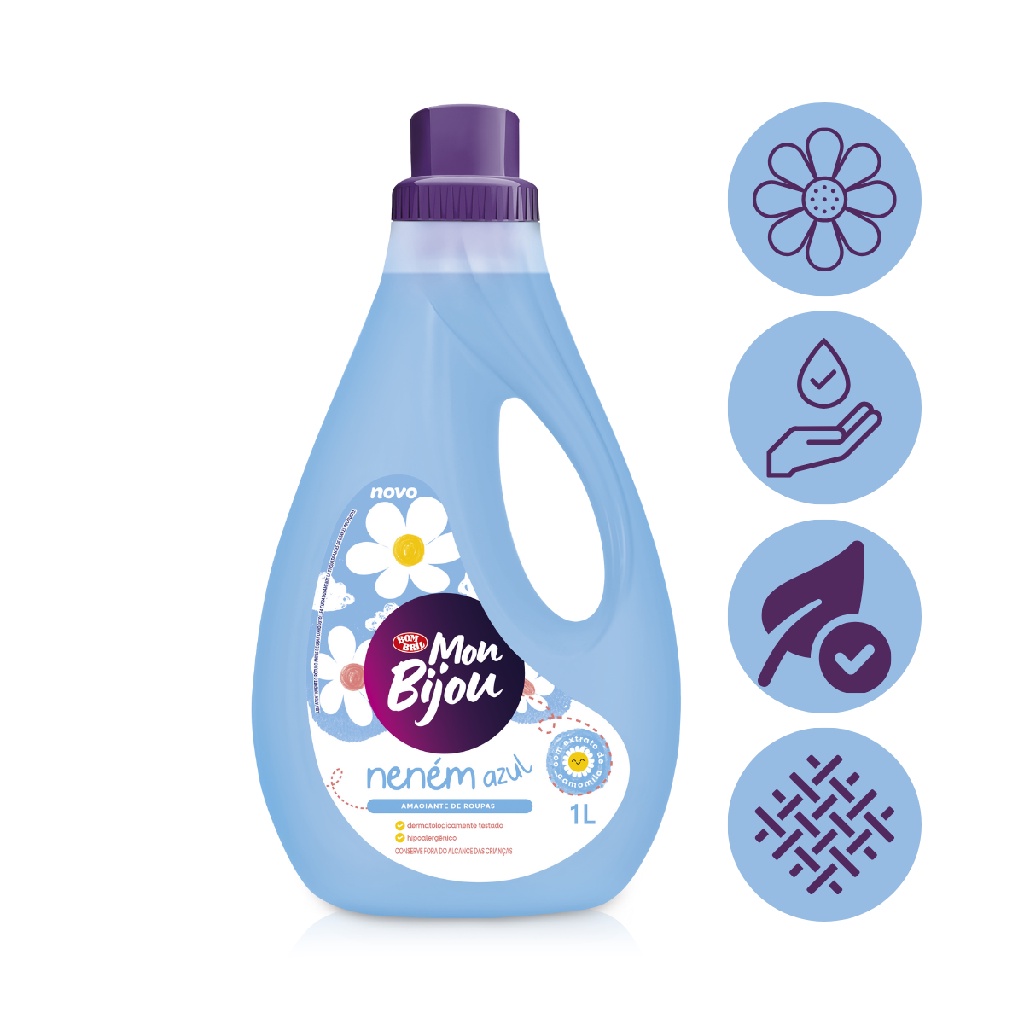 Amaciante Liquido Nenem Azul Camomila Mon Bijou Bombril 1L | Shopee Brasil