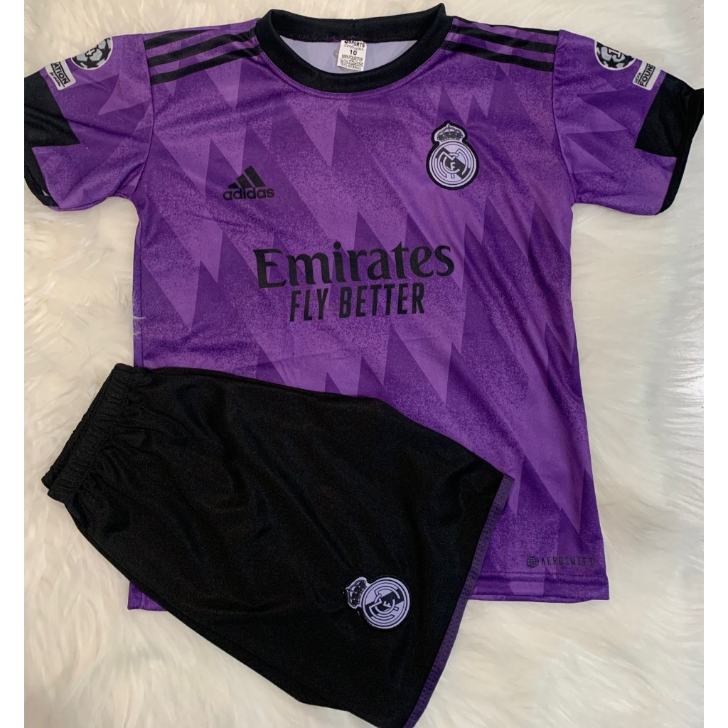 Uniforme do Real Madrid Roxo MAIS VENDIDO Vini.J Modelo 2023/2024 com ...