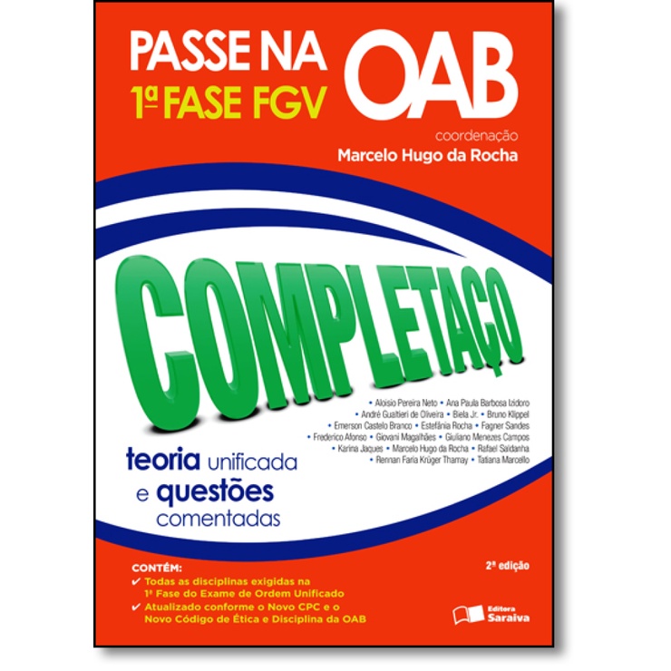 Passe na Oab 1ª Fase Fgv: Completaço - Teoria Unificada e Questões ...