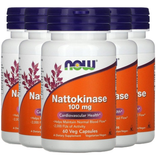 Kit C/5 Nattokinase Now Foods Cardio Enzima Natto Veg 60c Importada | Shopee Brasil