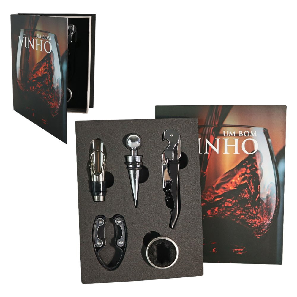 Kit de Vinho 5 Peças – Elegância e Funcionalidade para os Amantes de ...