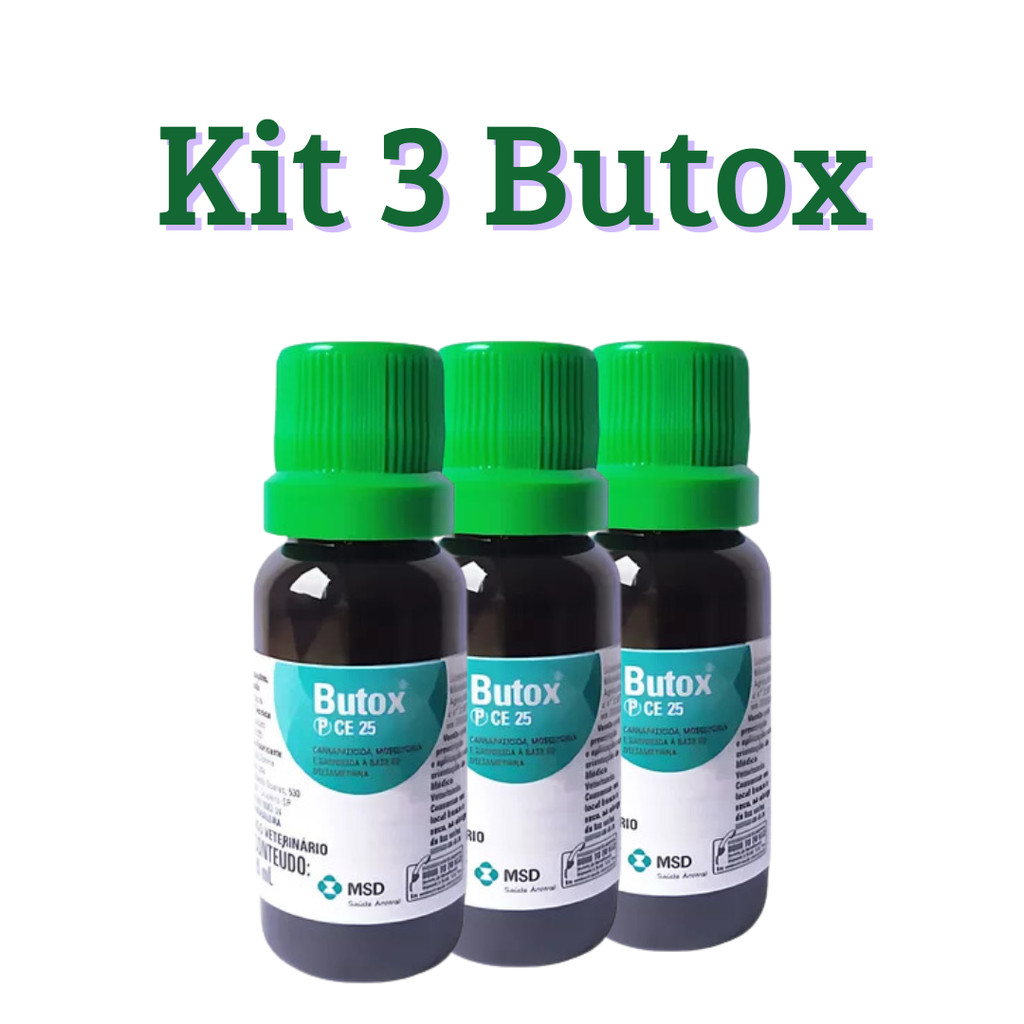Kit 03 Butox Carrapato Antipulgas Sarnicida Mosquicida Repelente Veneno ...