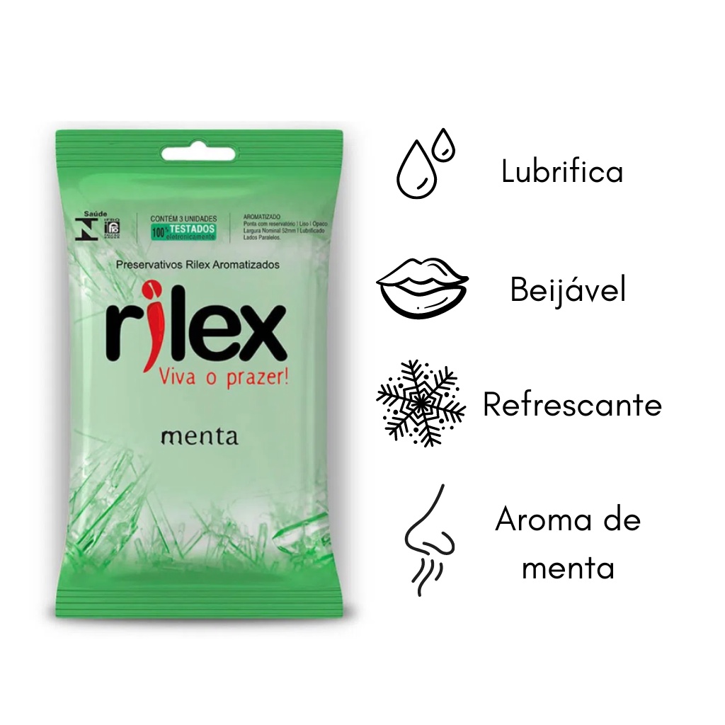 Rilex - Preservativo Masculino Beijável Lubrificado - 3 Unidades ...