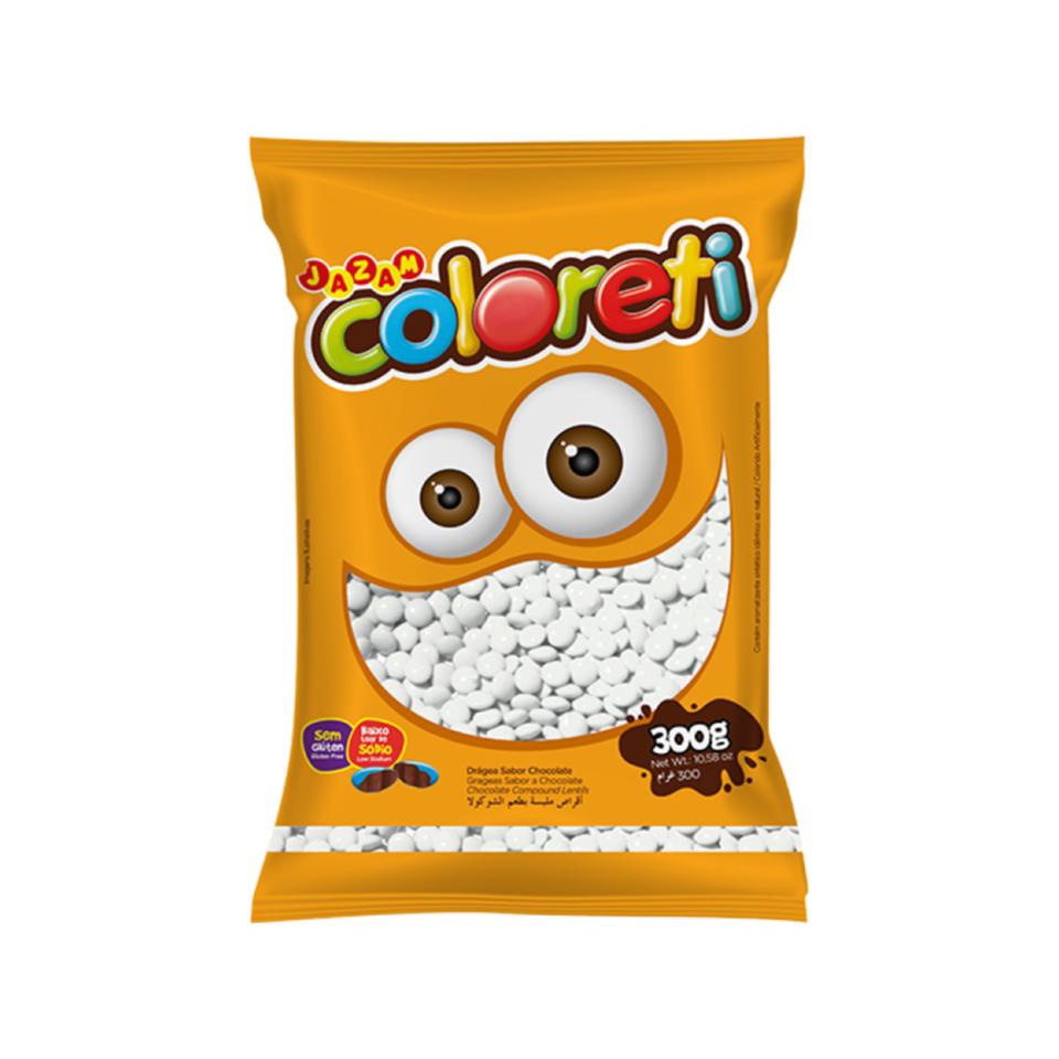 Pastilhas Chocolate Coloreti Mini Branco Pacote 300g | Shopee Brasil