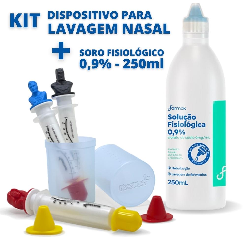 Kit Para Lavagem Nasal Dispositivo Nosewash 10ml + Soro 250ml | Shopee Brasil