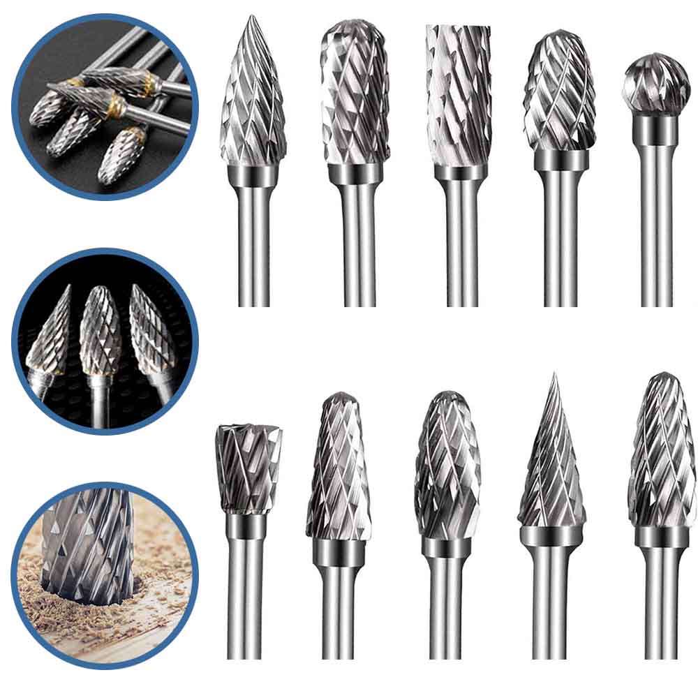 Fresa Lima Mini Retífica Metal Duro Aço Corte Duplo 10pc | Shopee Brasil