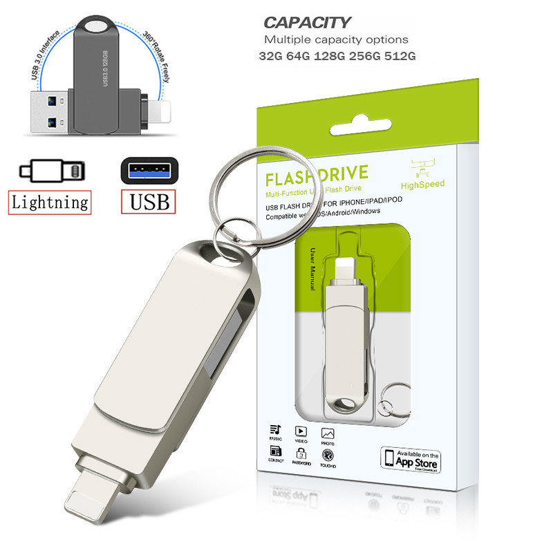 Unidade Flash USB 2 Em 1 iOS & 3.0 Pen Drive MicroUSB 1TB 2TB Pendrive ...