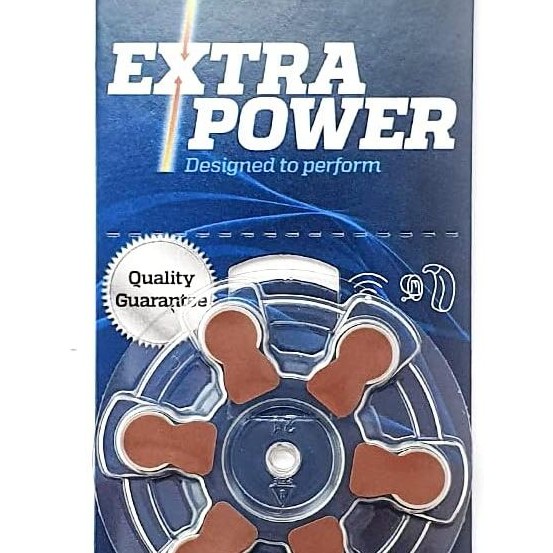 60 Pilhas Baterias Extra Power 312 PR41 para Aparelho Auditivo - 10 Cartelas C/ 6 Unidades ...