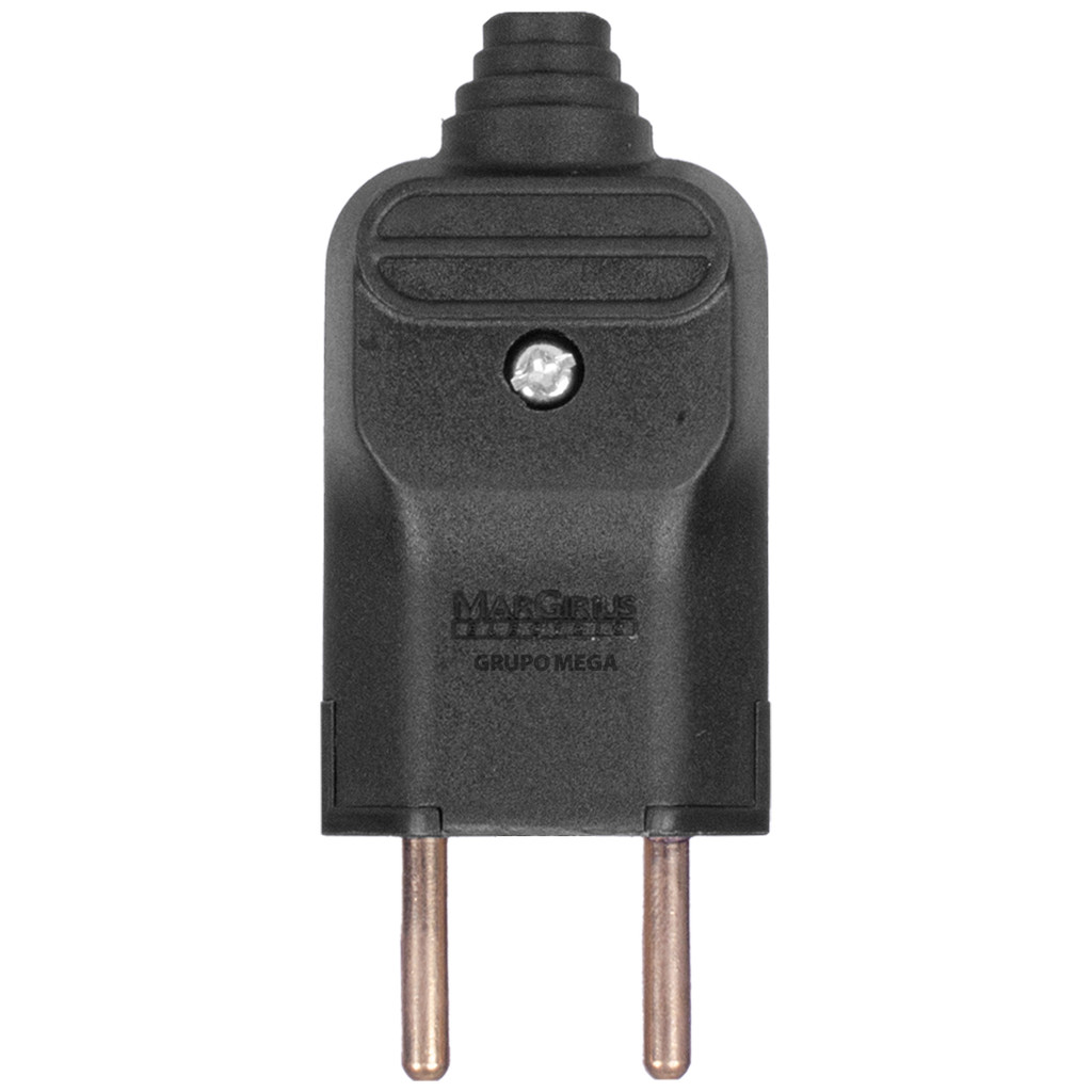 Plugue Tomada Macho Prensa Cabo 2 Pinos fino 10a Margirius plug ...