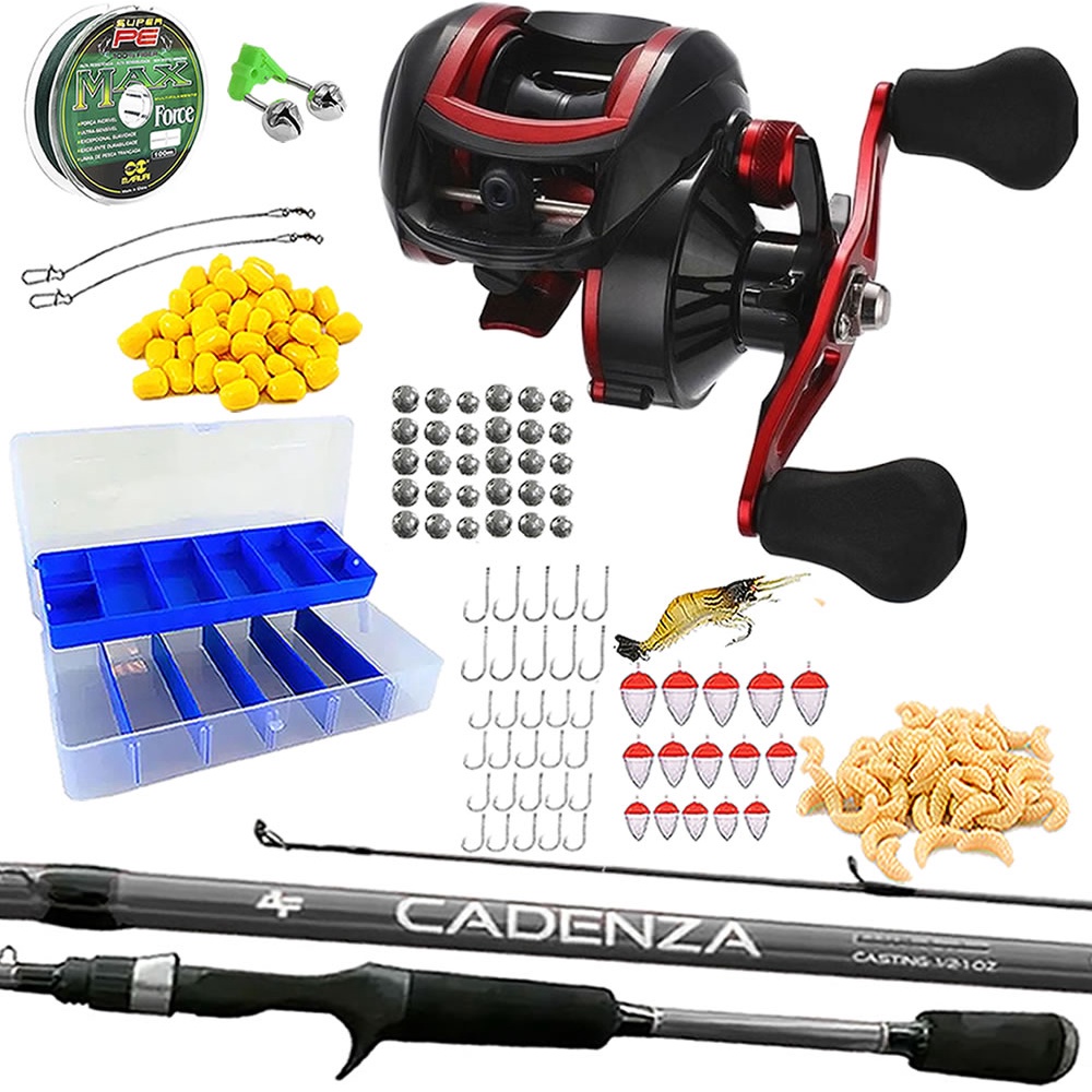 Kit Pesca Iniciante Completo Carretilha 19 Rol Vara e Estojo | Shopee Brasil