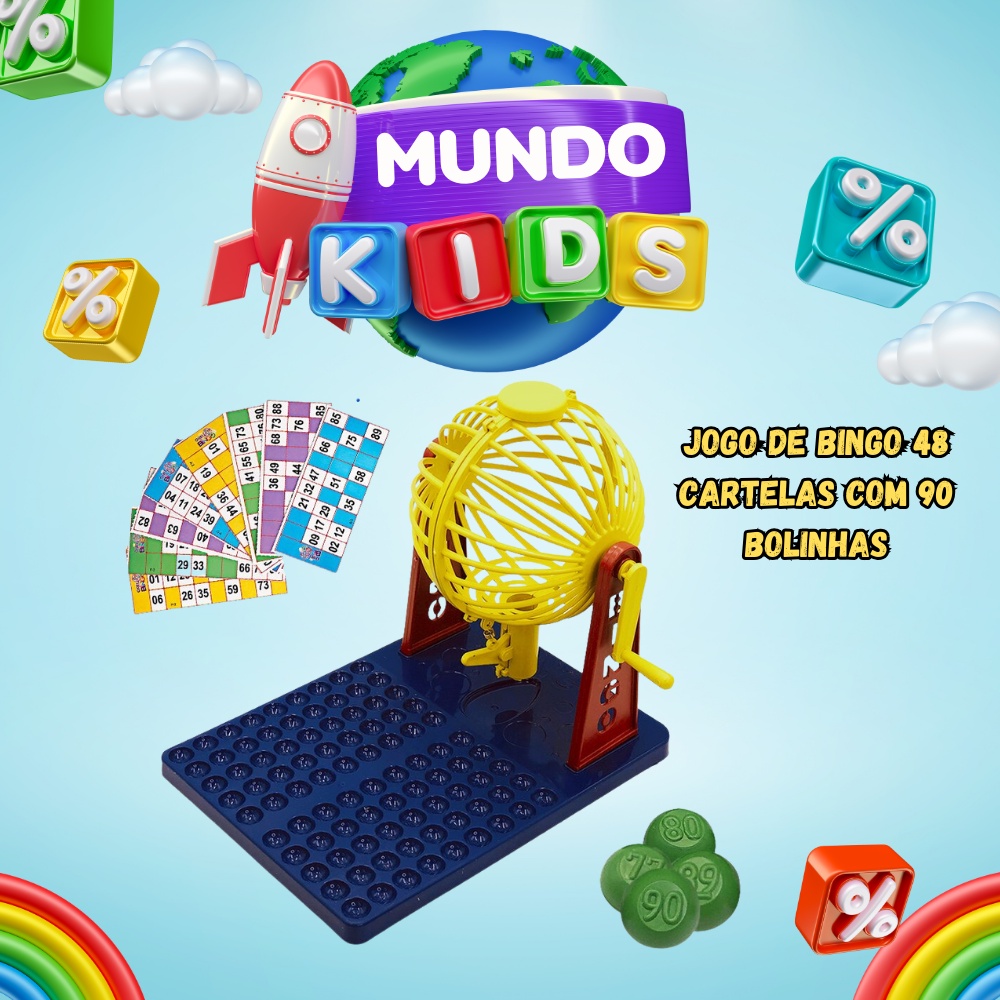 Jogo De Bingo 48 Cartelas com 90 Bolinhas | Shopee Brasil