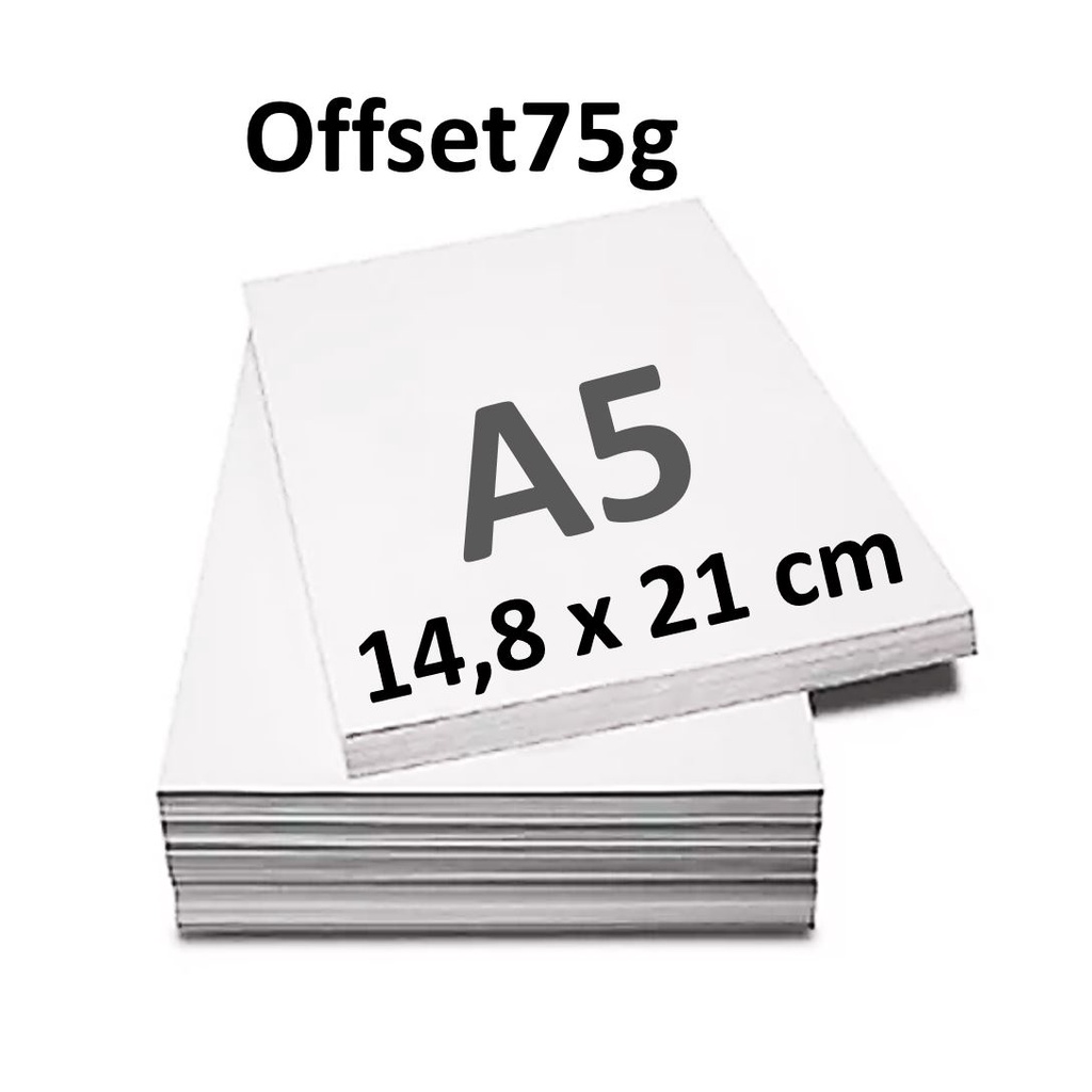 Papel Offset 75g - A5 (14,8x21cm) | Shopee Brasil