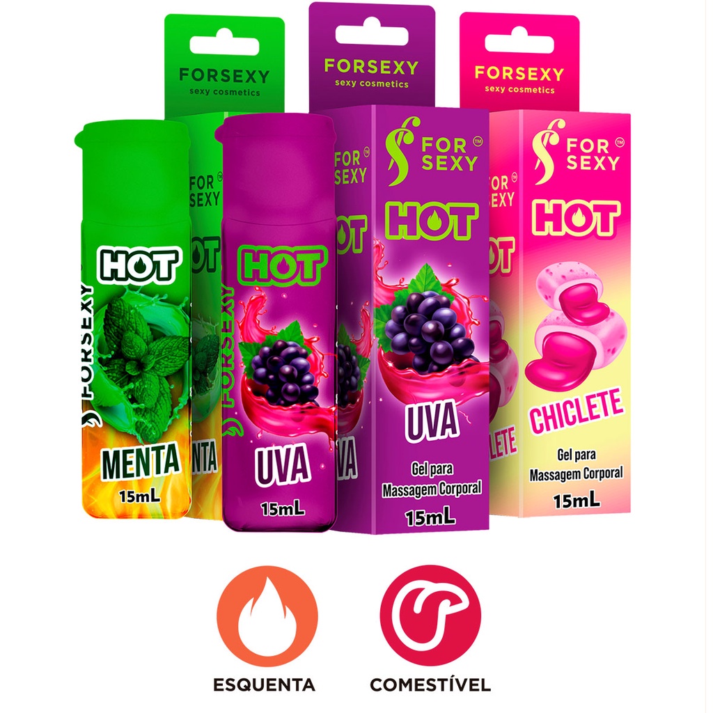 Gel Beijável e Comestível Para Sexo Oral Excitante - Lubs HOT 15ml - For Sexy | Shopee Brasil