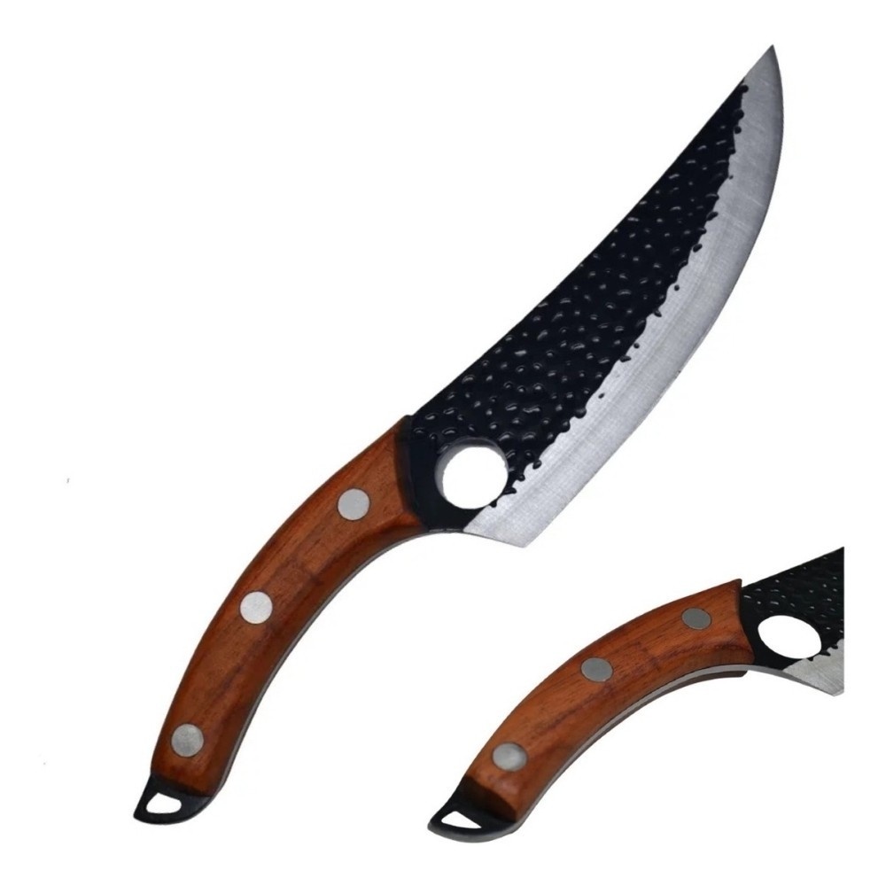 Faca Artesanal Afiada Damasco Leve De 6 Por 28 Cm Cabo Madeira Com ...