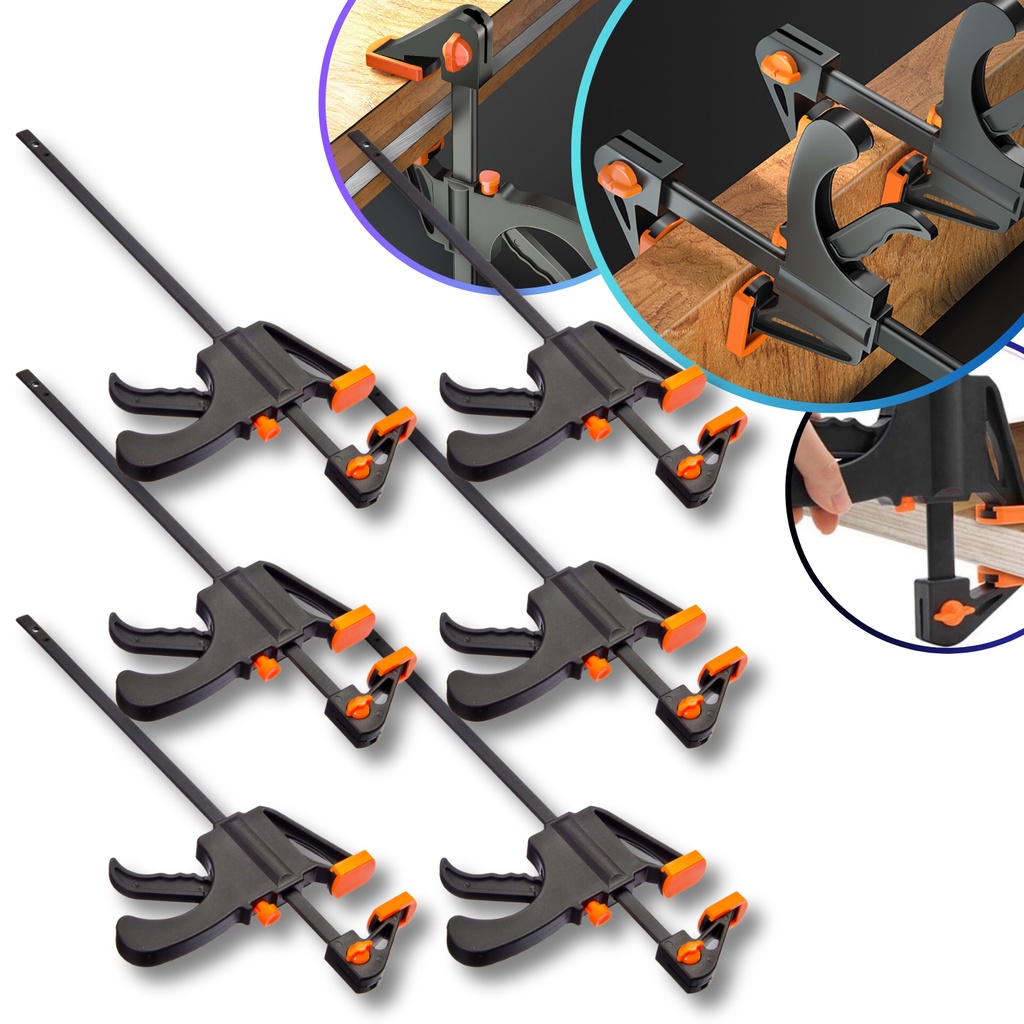 Kit 10 Grampo Sargento Aperto Rápido P/ Marceneiro Quick-Grip ...