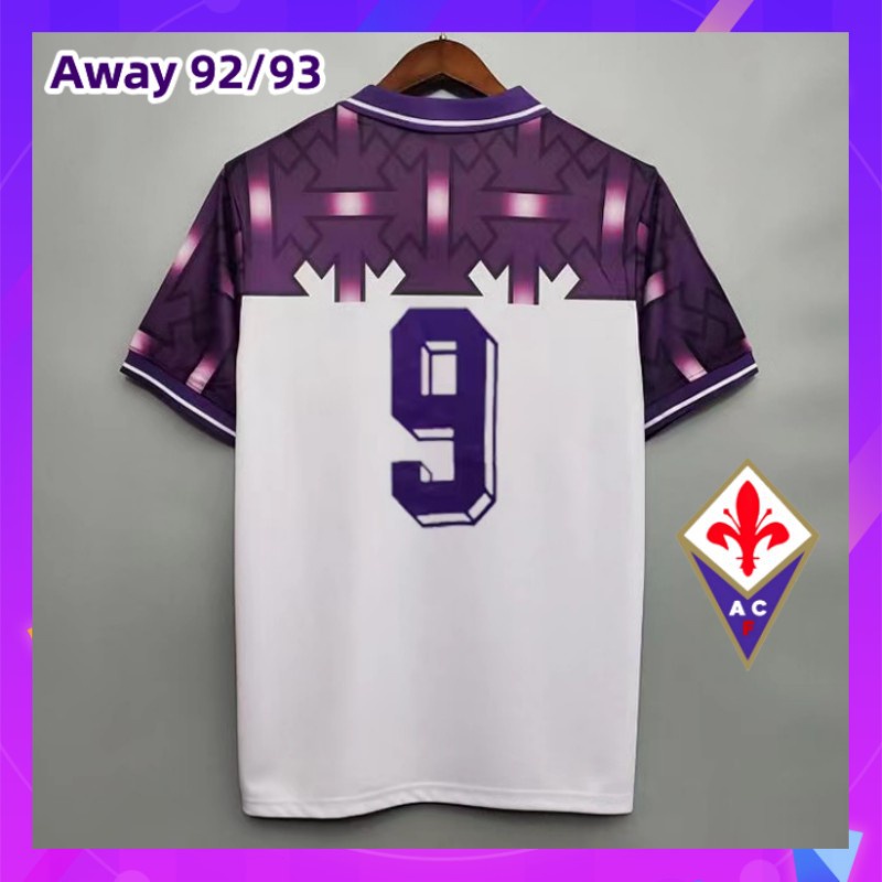 Camisa De Futebol Fiorentina Retro 92/93 Fora Uniformes De Futebol ...