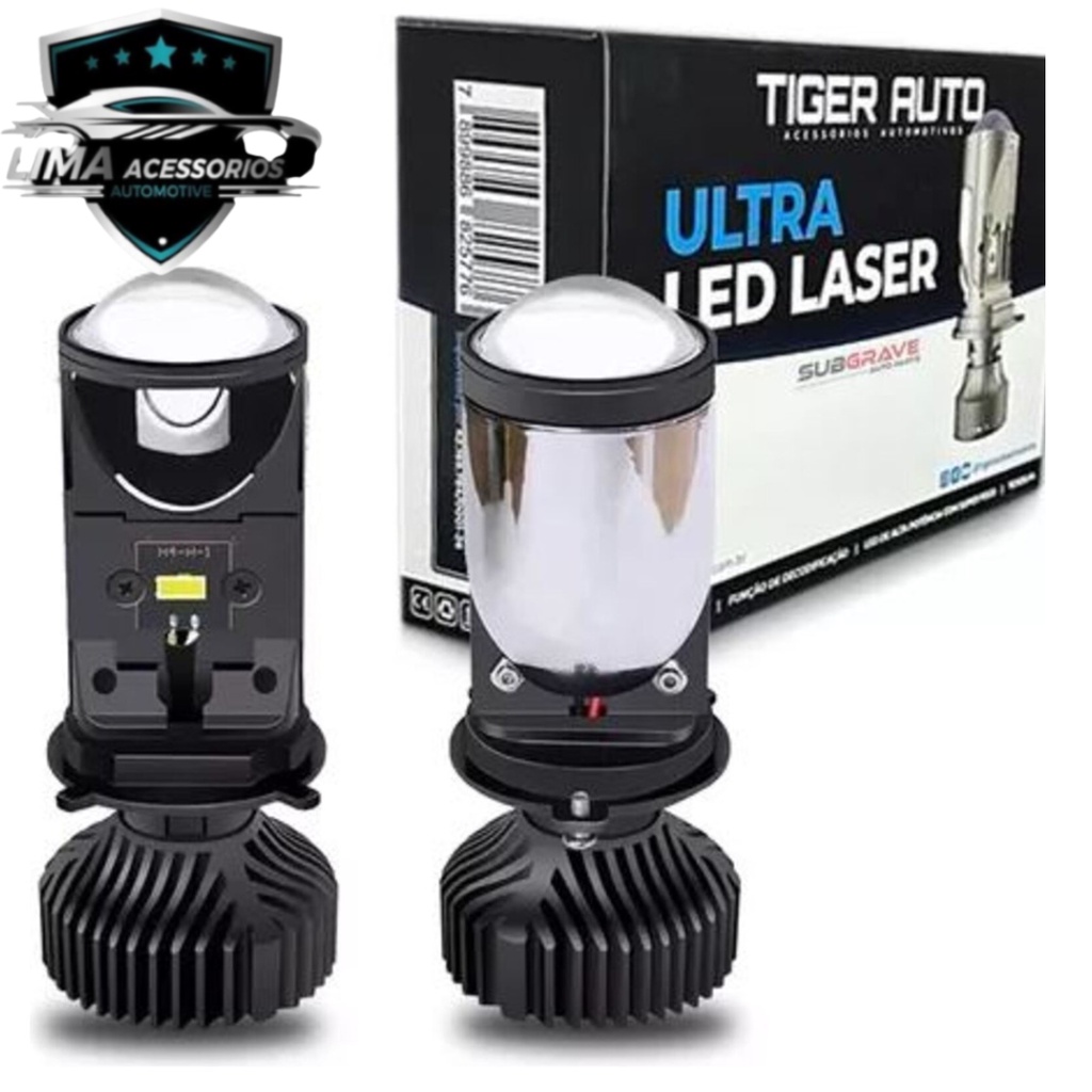 Led Laser H4 Alta Potência Com Projetor 60w 6500k 12v 24v | Shopee Brasil