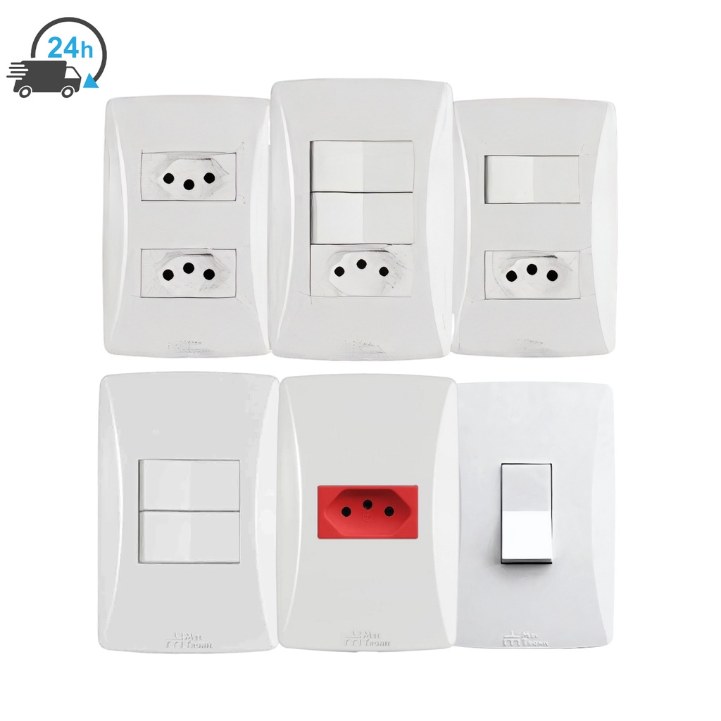 Tomada Interruptor Modular Placa Cega Petra 2x4 / 4x4 MecTronic ...