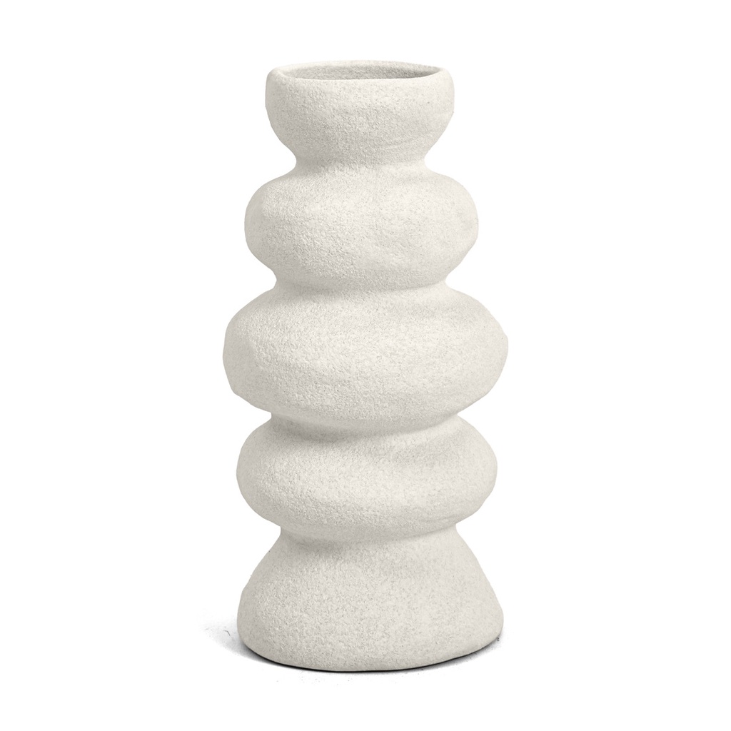 VASO EM CERAMICA BRANCO MART RUSTICO 20cm | Shopee Brasil