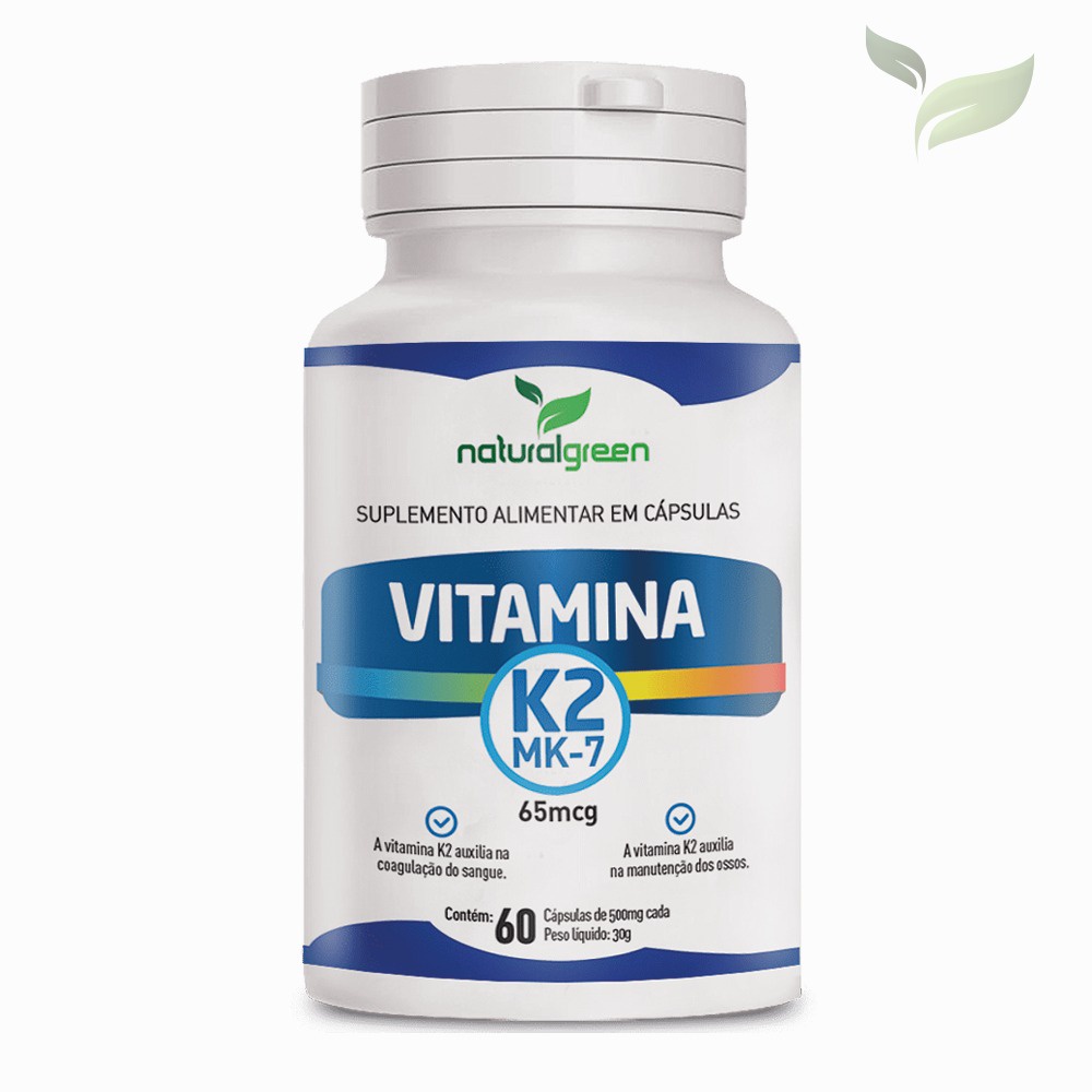 Vitamina K2 Mk7 60 Cáps - 500mg - Original Natural Green | Shopee Brasil