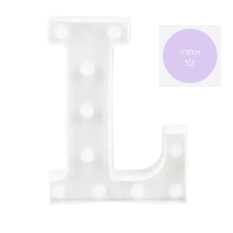 Luminária Branca Decorativa Letra Luminosa Led 3D Letra L | Shopee Brasil