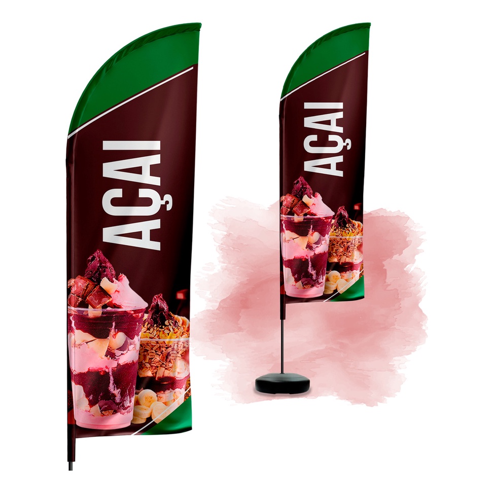 Wind Banner Açai Flag Dupla Face 2m Somente Bandeira | Shopee Brasil