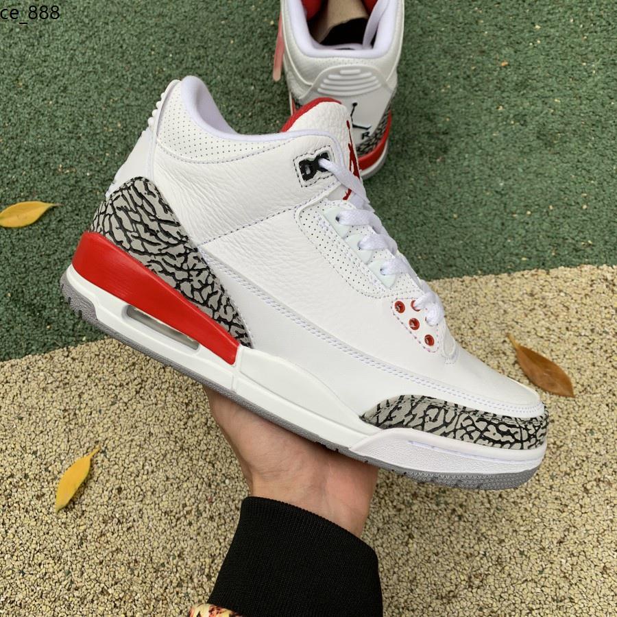 Air Jordan 3 Katrina AJ3 Branco Vermelho Absorção De Choques Homens ...