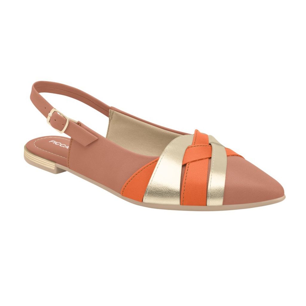 Slingback Ana Salto Baixo Cedro | Shopee Brasil