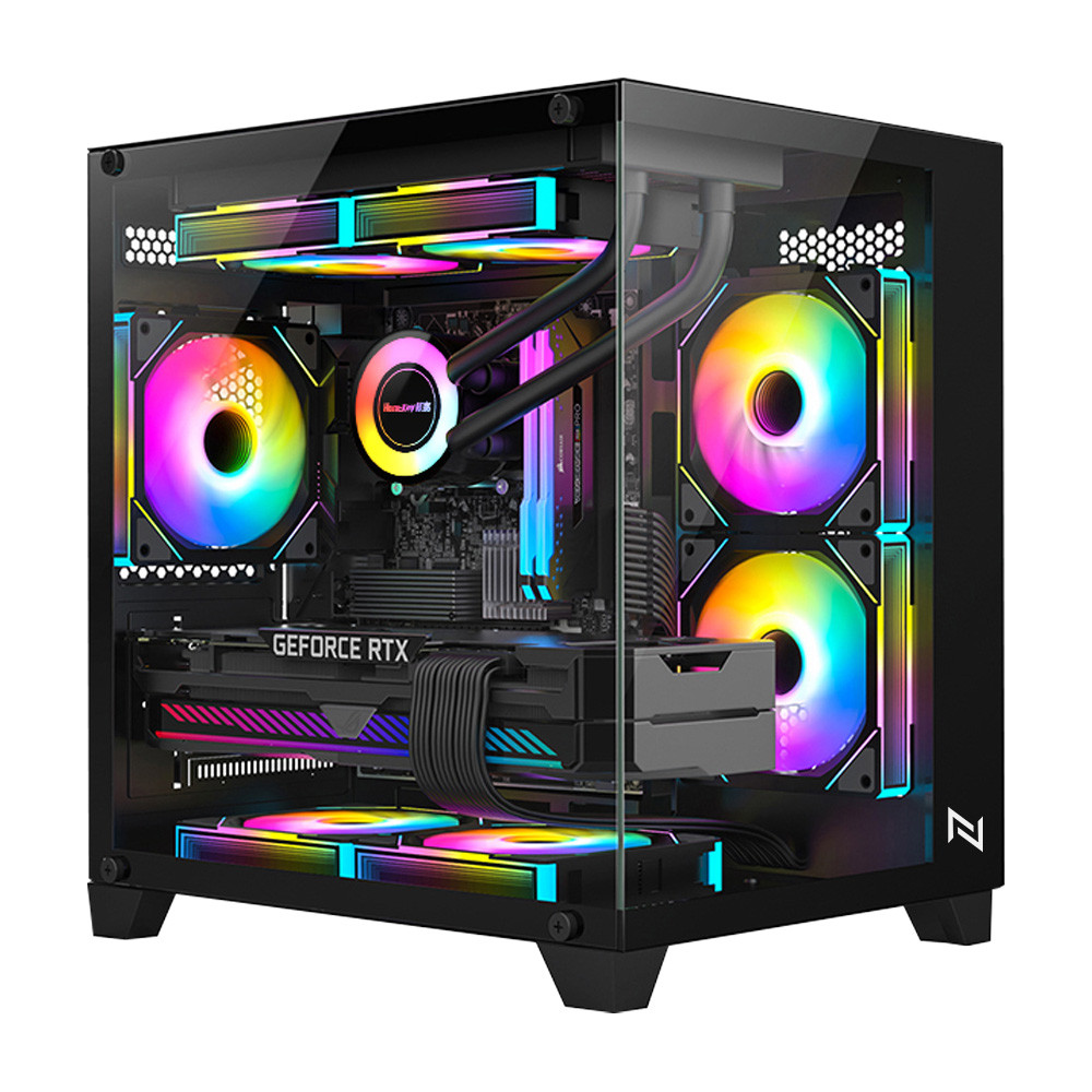 GABINETE GAMER NEOLOGIC AQUARIO FULL GLASS, MID-TOWER, LATERAL E ...