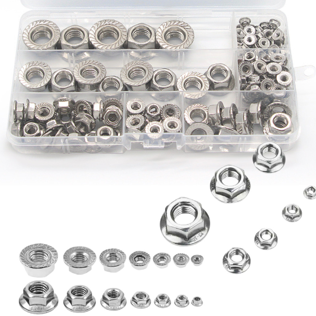 KIT 138 PORCAS FLANGEADA SEXTAVADA AÇO INOX M5 M6 M8 M10 M12 | Shopee ...
