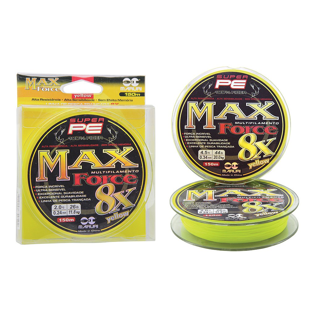 Linha Multifilamento Maruri Max Force 8X Amarela 150m | Shopee Brasil