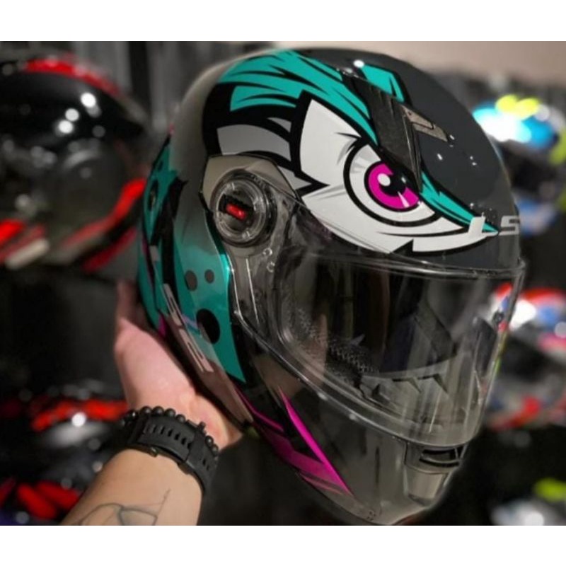 CAPACETE LS2 CLASSIC FF358 TRIBAL VERDE | Shopee Brasil