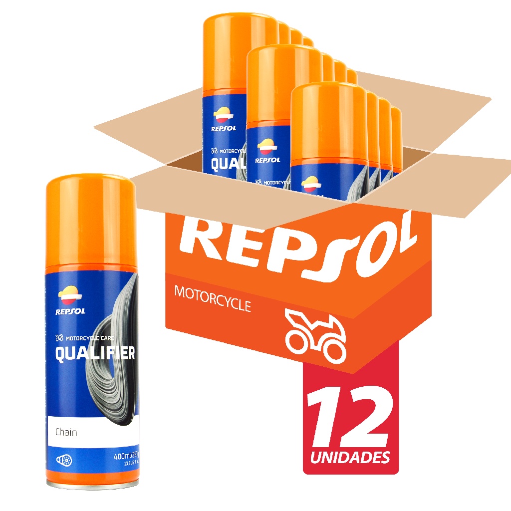 Spray Lubrificante De Corrente De Moto 400ml Repsol Kit 12un | Shopee ...