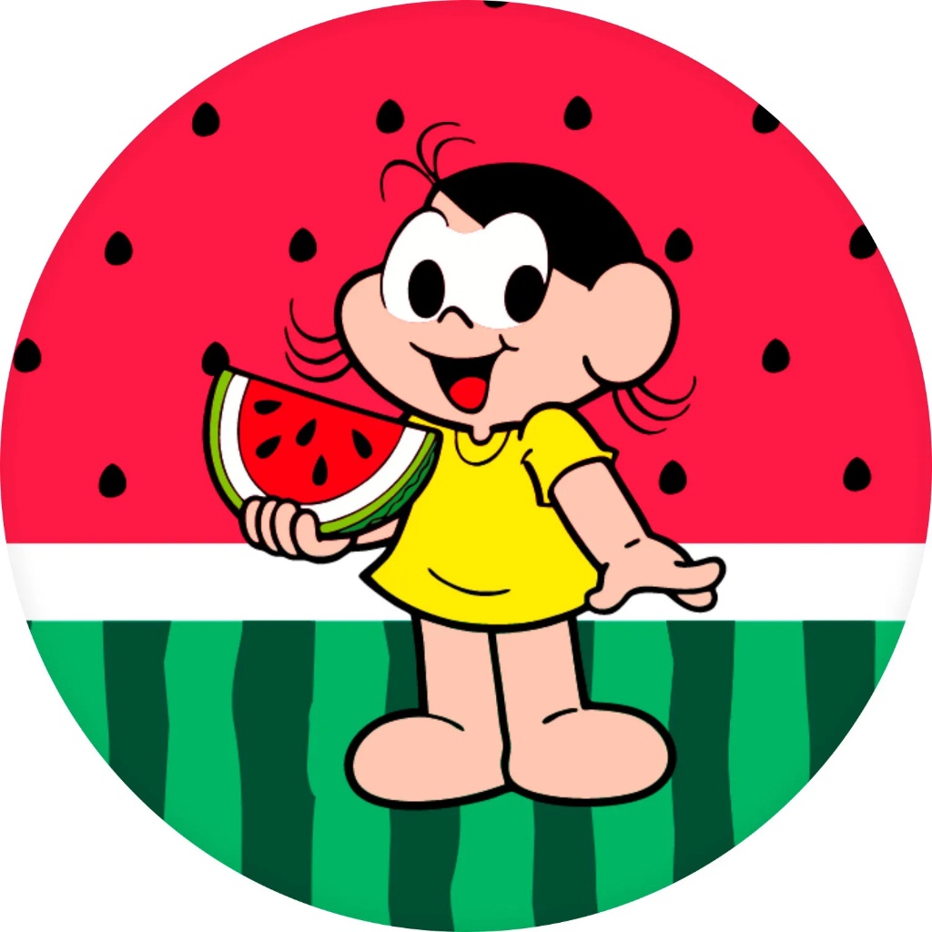 Painel Magali Turma da Monica 50x50 Redondo Tecido sublimado com ...