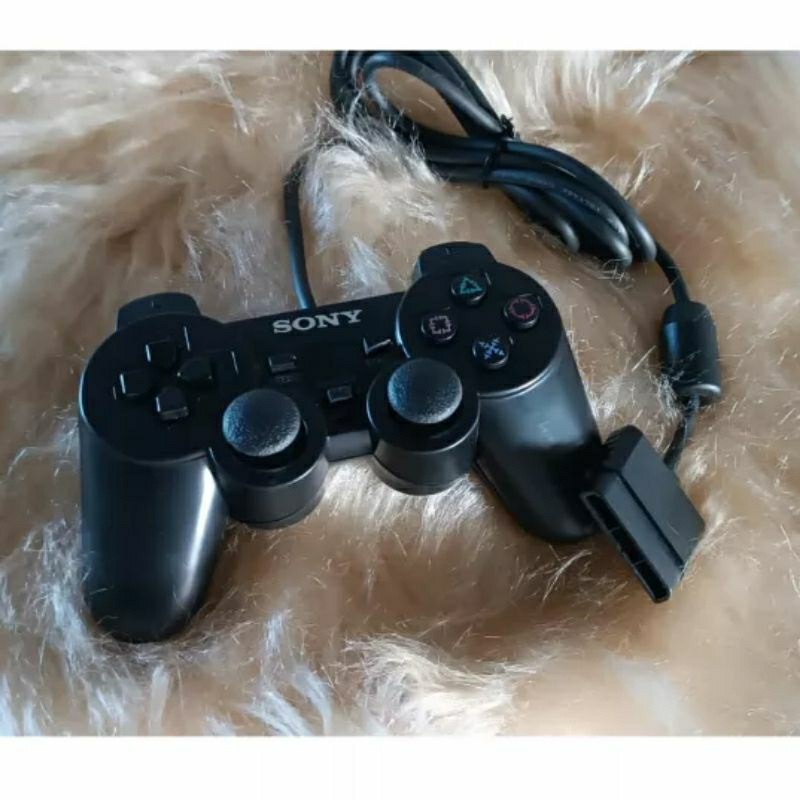 Controle PS2 com fio preto otima qualidade envio rapido | Shopee Brasil