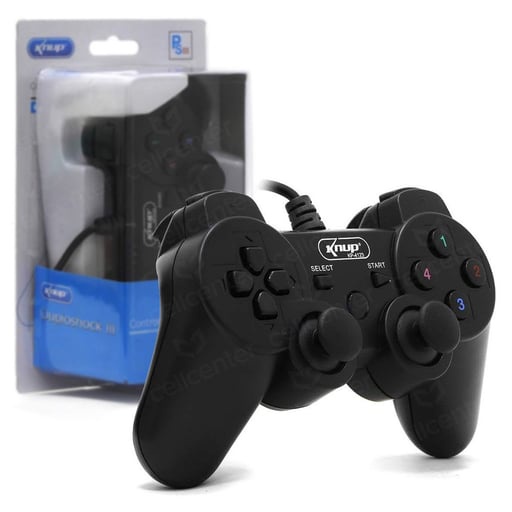 Controle USB Pc PS3 Knup KP-4123 Analógico | Shopee Brasil