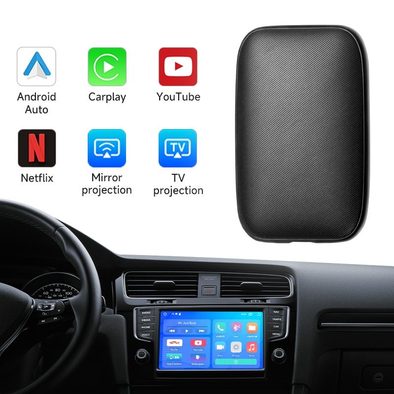 Sistema Android Ai Box Com Fio Para CarPlay Sem Adaptador Automático 8.1 Caixa Multimídia ...