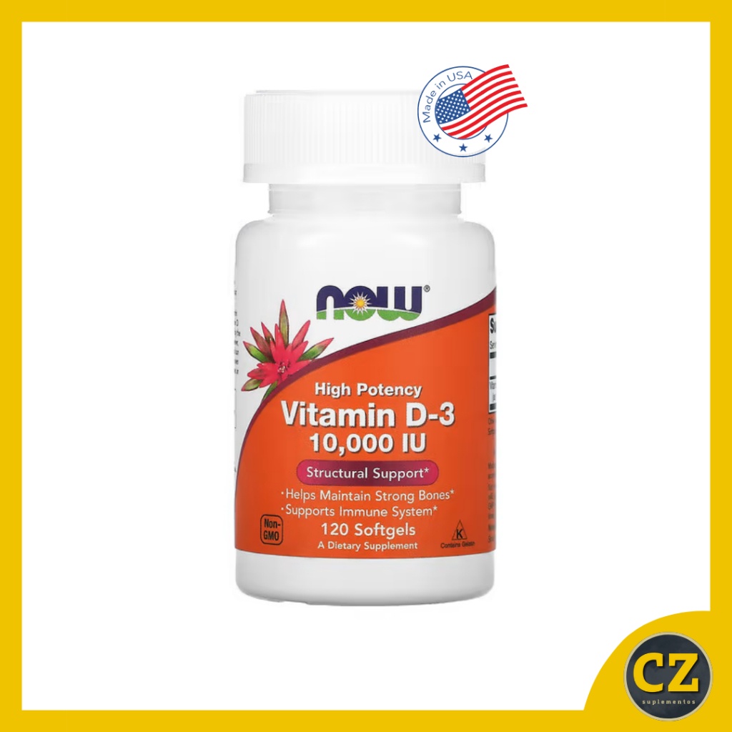 Vitamina D 10000 UI Now Foods 120 Cápsulas | Shopee Brasil