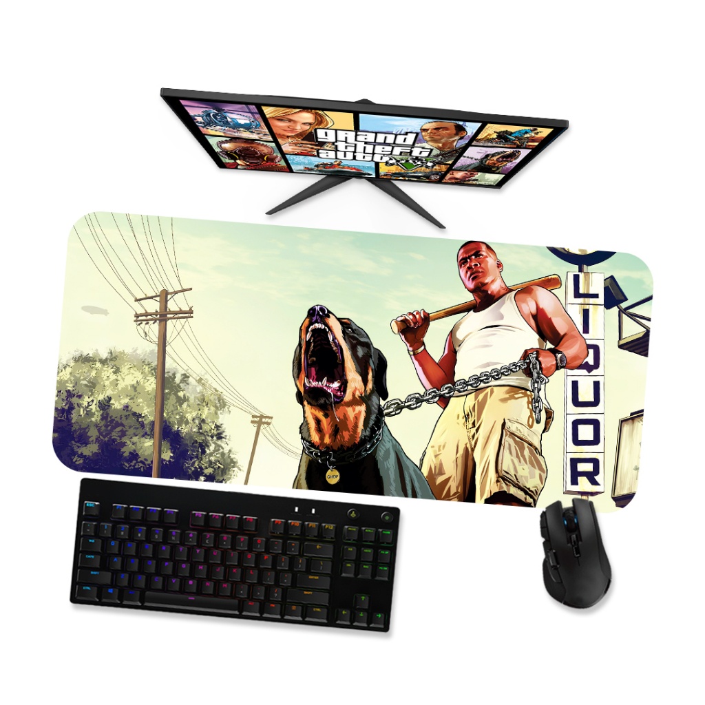 Mouse Pad Gamer Grande - GTA V Franklin 1 - 90x40, 80x40, 60x40 e 70x30 ...