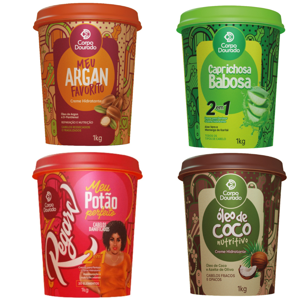 Creme de Tratamento para Pentear e Hidratante 2 em 1 Regarv 1kg Corpo ...