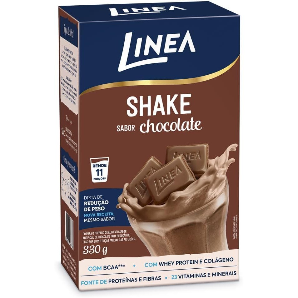 Shake Linea Sabor Chocolate Com 330 Gramas Redução de Peso Com Whey ...