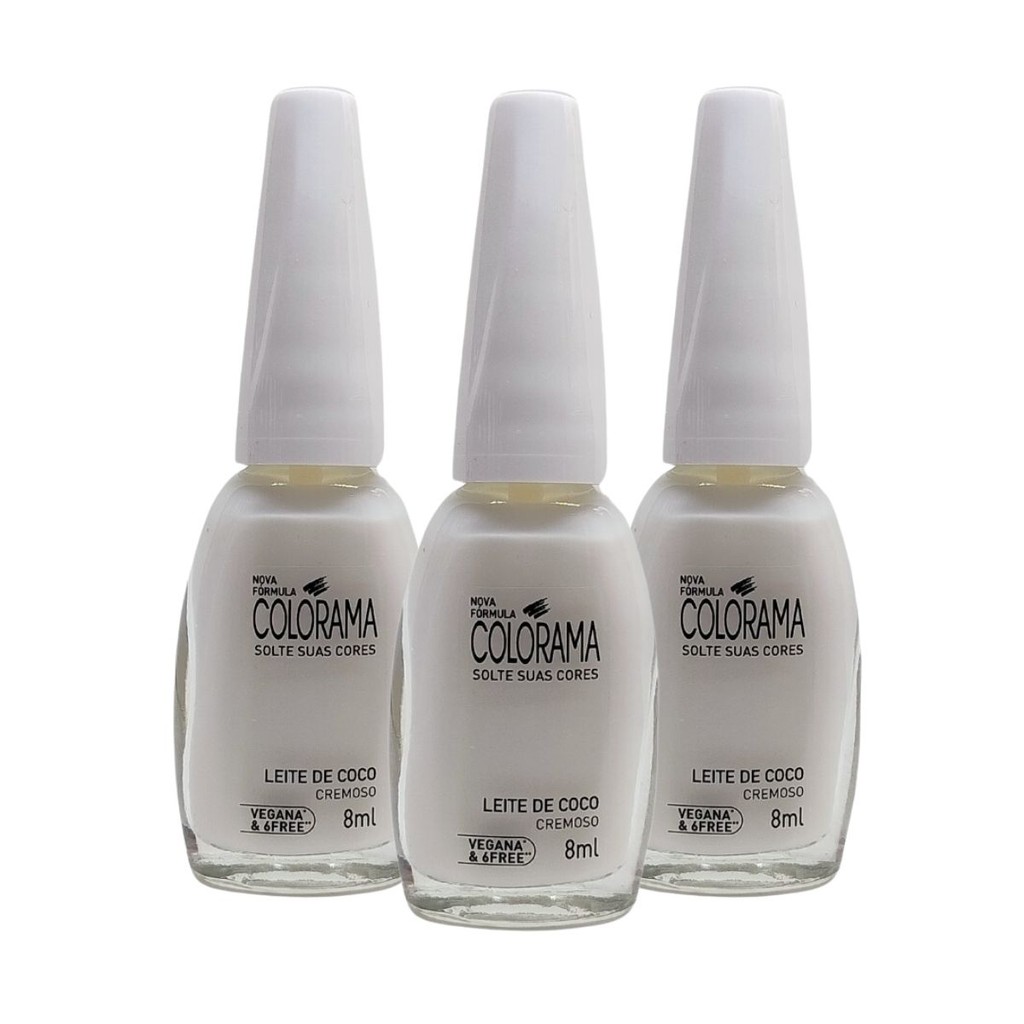 KIT 3 ESMALTE COLORAMA LEITE DE COCO CLÁSSICOS DA MANICURE | Shopee Brasil