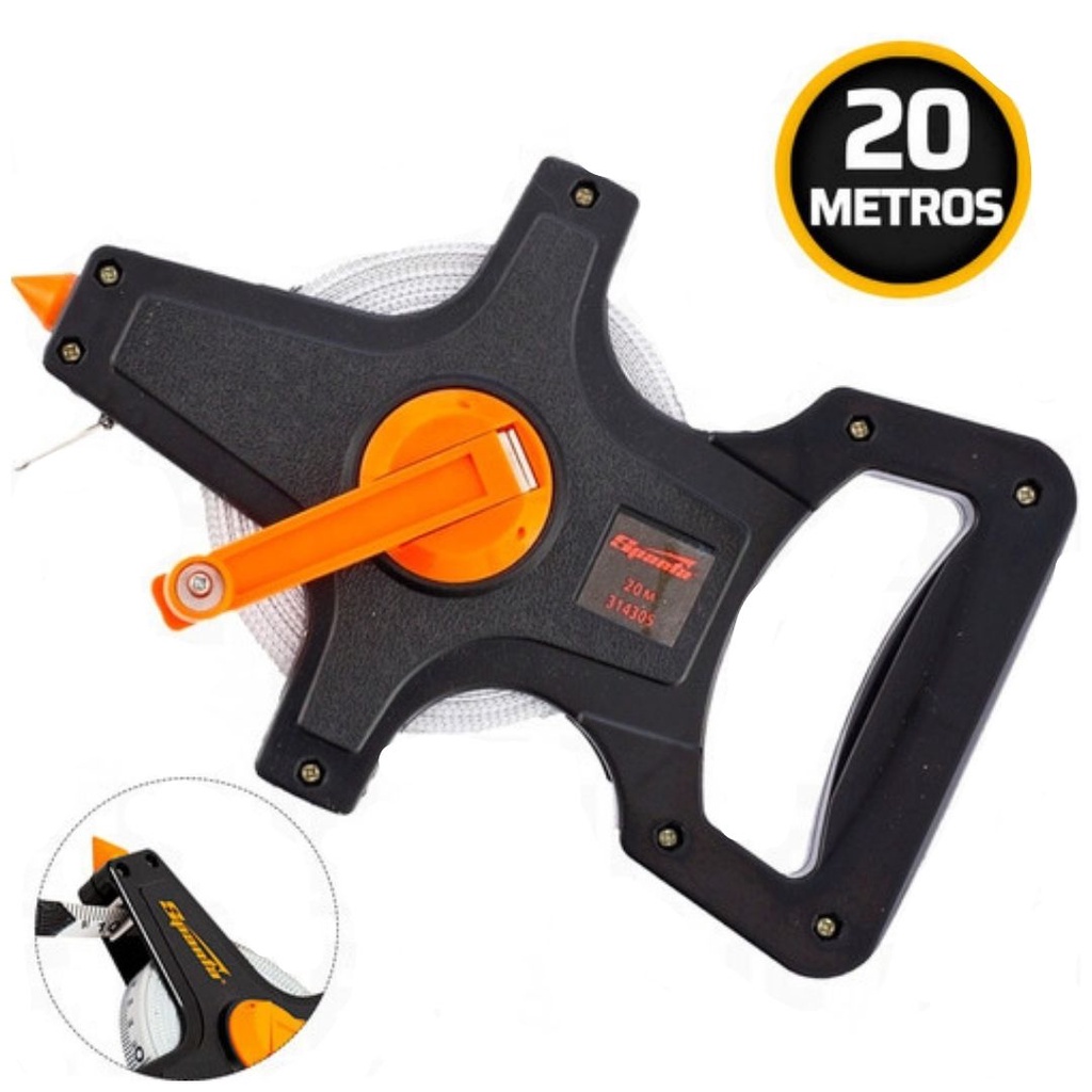 Trena Longa Aberta 20M X 12,5Mm Fita Pvc Caixa Plástica | Shopee Brasil