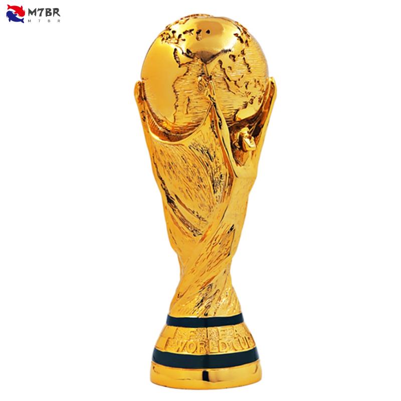 Troféu Copa Do Mundo Qatar 2022 De Resina Com Banho De Ouro Completo ...